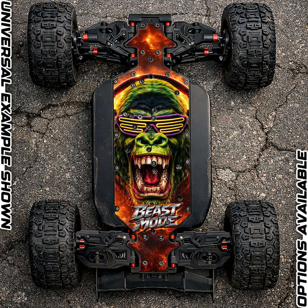 ARRMA 8S RANGE - "GREEN MACHINE" chassis protector skin on RC vehicle ...